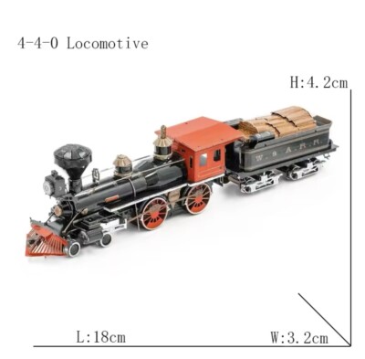 440 Locomotive & Tender Colour Train Self Assembly DIY Static 3D Metal ...