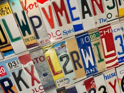 Worn & Faded Embossed License Plate Letters and Numbers to Build Your ...