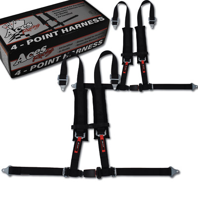 Black PAIR of 4 Point Harnesses for UTV's-RZR 1000-Off Road Vehicles | eBay
