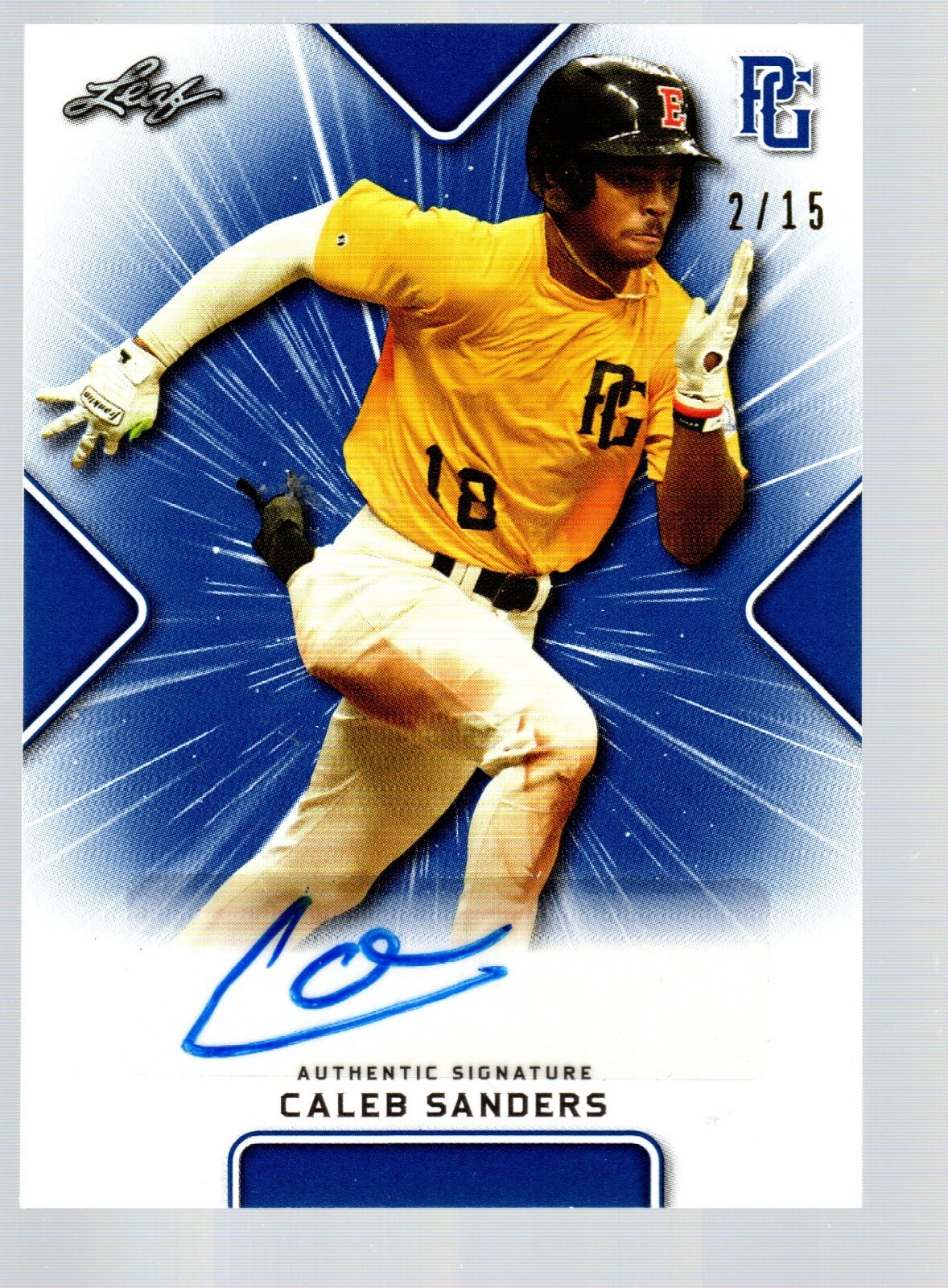 2021 Leaf Perfect Game Showcase Autographs Blue #BACS3 Caleb Sanders 2/ ...