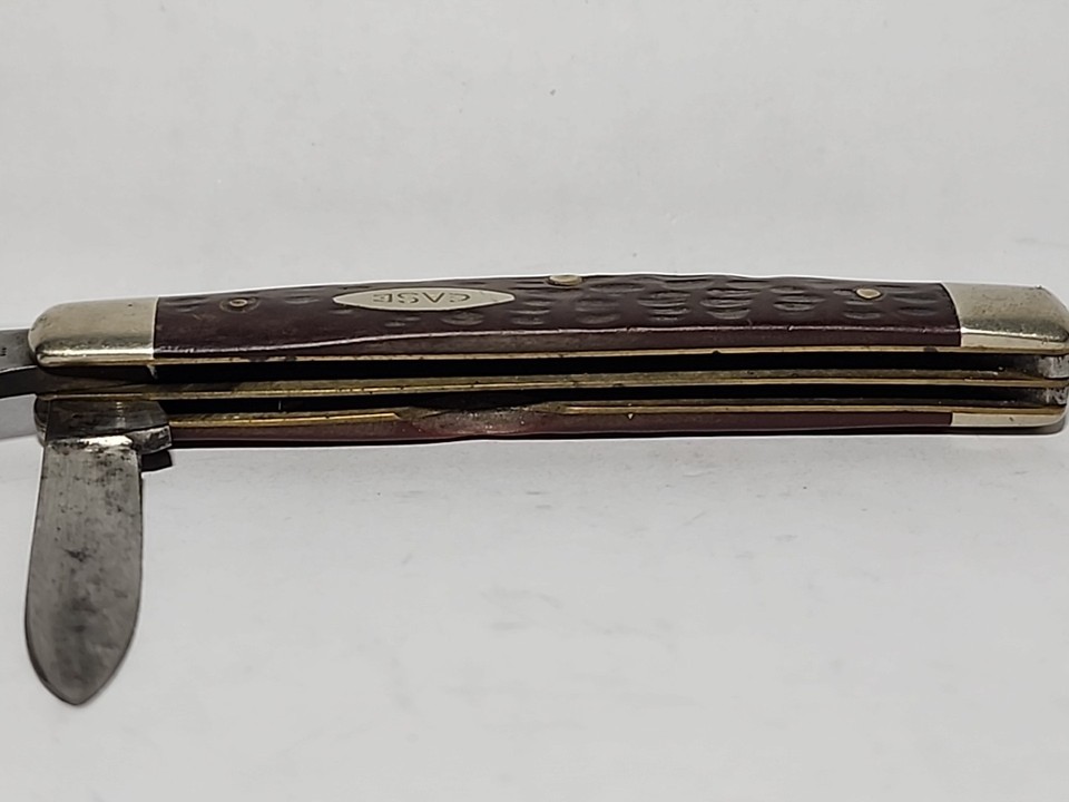 CASE XX USA 6244 2 BLADE KNIFE Brown JIG BONE HANDLES 1977 3 Dot KNIFE ...