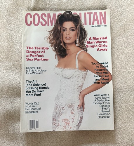 Vintage Cosmopolitan Cosmo Magazine 1991 Cindy Crawford 90s Style ...