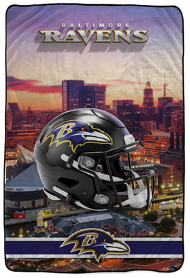 Baltimore Ravens NFL 66" x 95" Skyline Series Helmet Blanket ...
