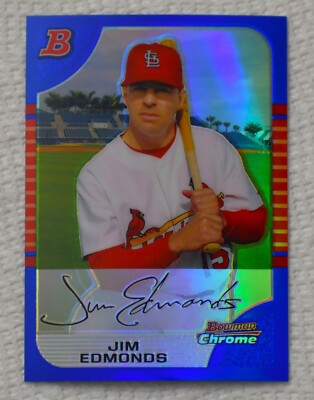 JIM EDMONDS 2005 Bowman Chrome baseball BLUE REFRACTOR #/150 St louis ...