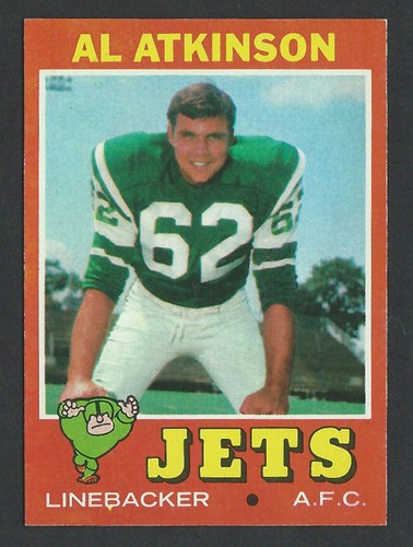 1971 TOPPS #48 AL ATKINSON New York Jets 99% CENTERED - 02 | eBay