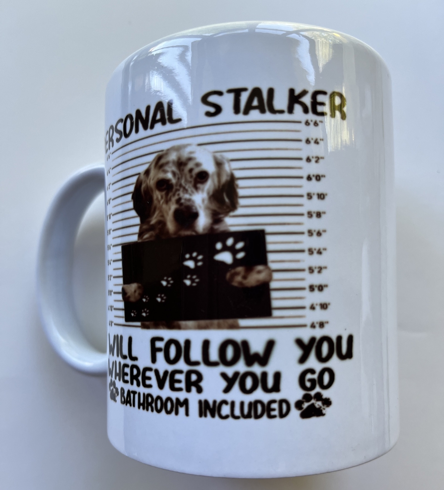 English Setter mug and coaster ( Blue/ White Personal Stalker)make Nice ...
