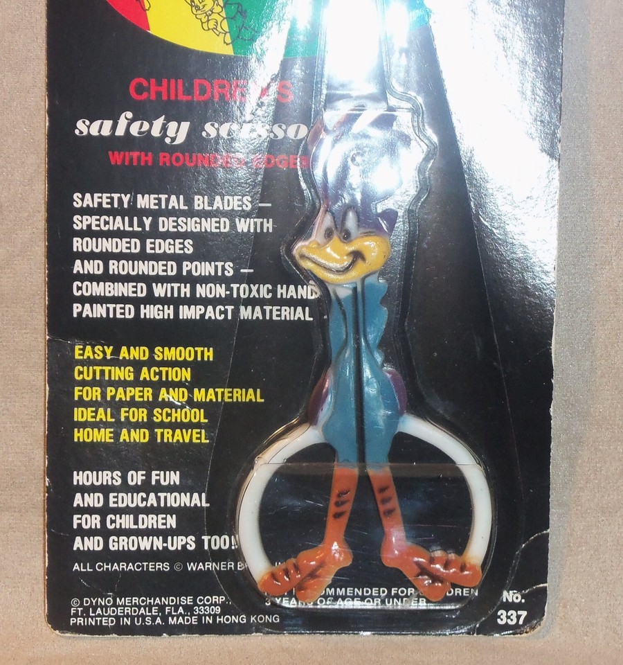 New 1978 Looney Tunes WB ROAD RUNNER Vintage Childrens Safety Scissors Dyno #337 | eBay