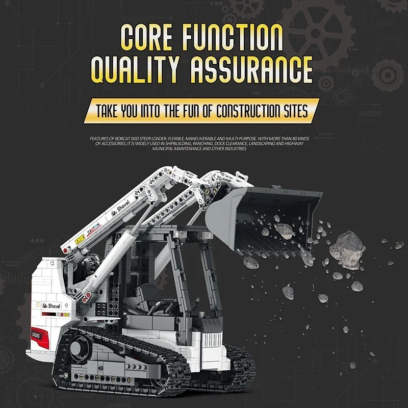 Building Blocks RC APP Motorized Front Loader Bobcat STEM DIY Remote ...