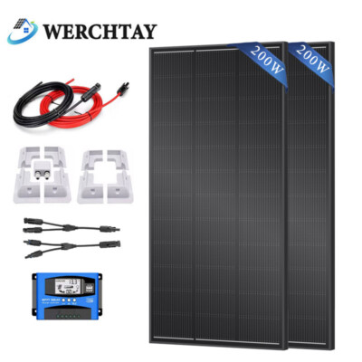400W Solar Panel Kit 12V with Mounting Brackets Controller Caravan RV ...
