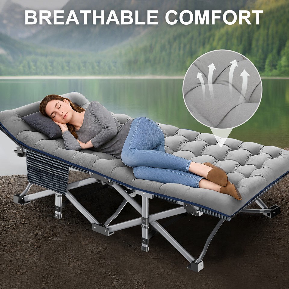 Adults Folding Sleeping Cot Guest Bed Heavy Duty Portable Cots Camping ...