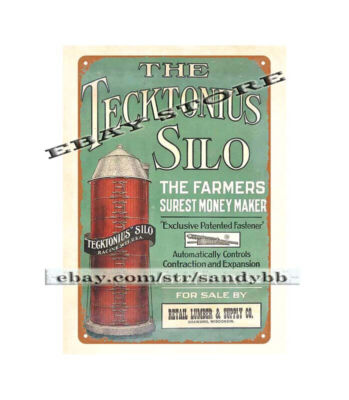 reproduction wall decor The Tecktonius Silo metal tin sign | eBay