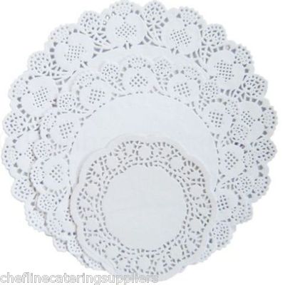 250pk Round Paper Lace Doyleys Doilies Catering Party Wedding Crafting ...