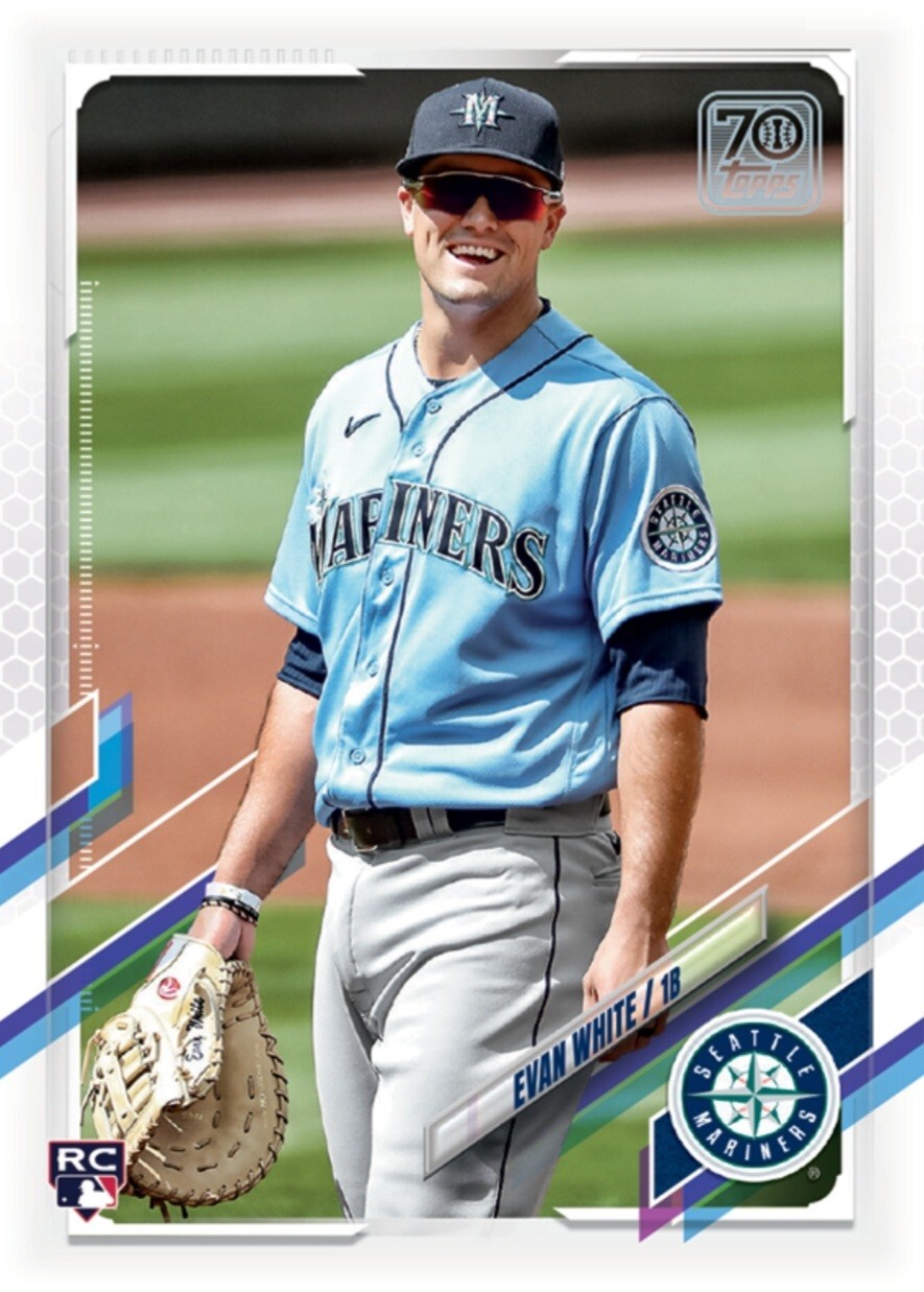 EVAN WHITE 2021 Topps Short Print Variation SP 5X7 JUMBO CARD #/49 ...