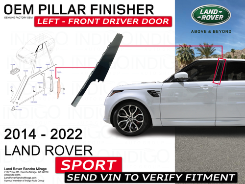 LAND ROVER FRONT DOOR FINISHER PILLAR LEFT RANGE SPORT 14-22 LR118291 ...
