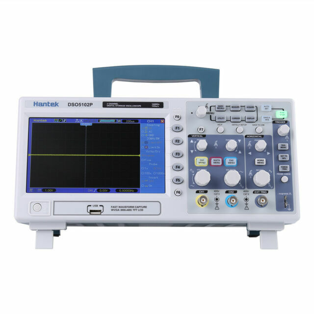Hantek Dso5102p 100mhz 2ch DIGIT Oscilloscope 7" 64k TFT Color LCD 1gsa ...