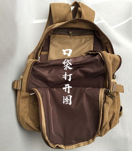 Lay Buddhist Cotton Canvas Bag Shaolin Monk Travel Big Backpack Zen ...