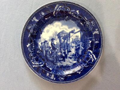 Wedgwood The Capture of Vincennes, Indiana 9 1/4 in blue historical ...