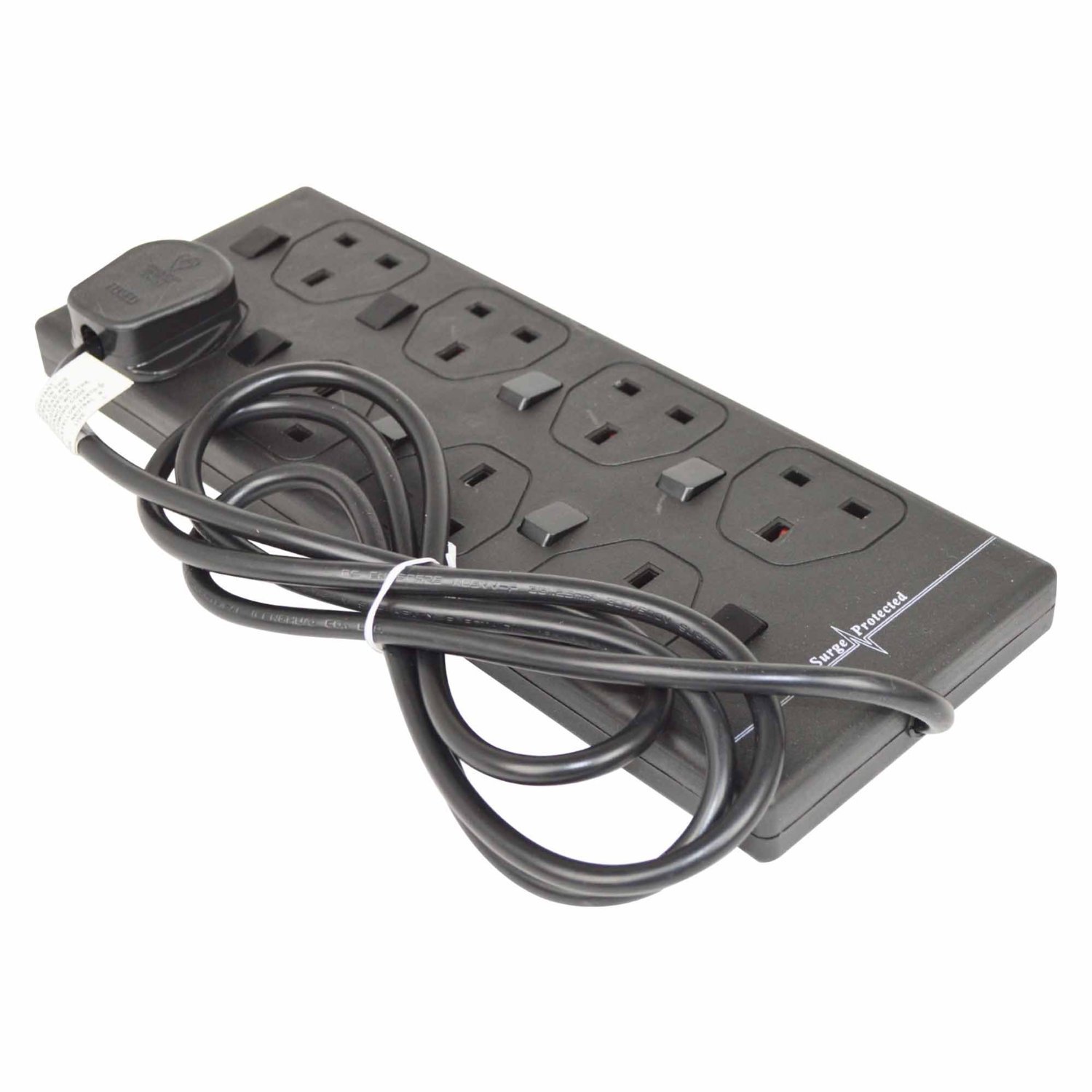 2 4 6 10 Way Gang 2m 5m 10m mains Extension Lead CableTower Surge ...