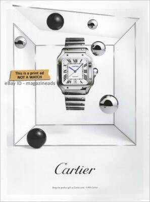 CARTIER Watches 1-Page Magazine PRINT AD Holiday 2021 Santos Collection ...