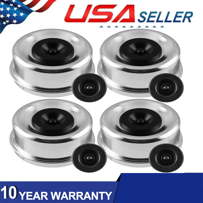 4PCS 2.72" Trailer Hub Bearing Dust Cap Cup 8 Plugs for Most 7000 to ...