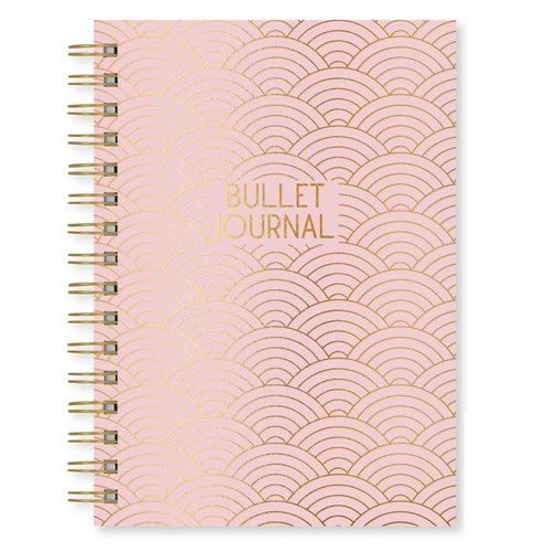 A5 Pink Bullet Journal Dotted Grid Paper Note Book Spiral Bound Hard ...