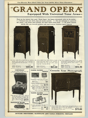 1923 PAPER AD 4 PG Grand Opera Phonographs Record Player Schofield ...