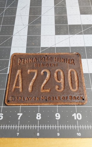 1940 Pennsylvania Metal Hunting License A7290 | eBay