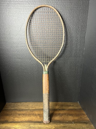 VINTAGE The Dayton Steel Racquet antique tennis racket OH Ohio metal ...