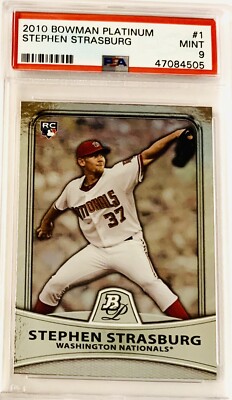 2010 Bowman Platinum Stephen Strasburg Rookie Card Refractor WS MVP PSA ...