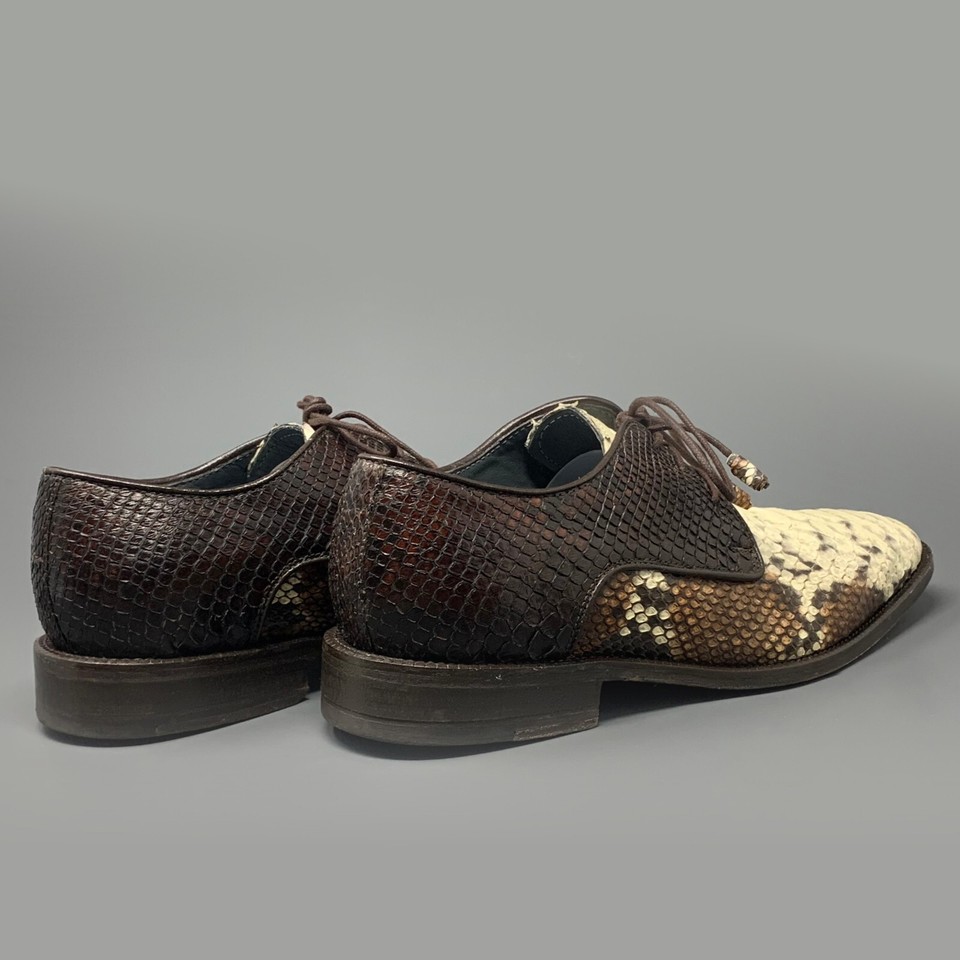 Genuine Python Snakeskin / All-Wrap / DAVID-X / Lace-Up Derby Shoes ...