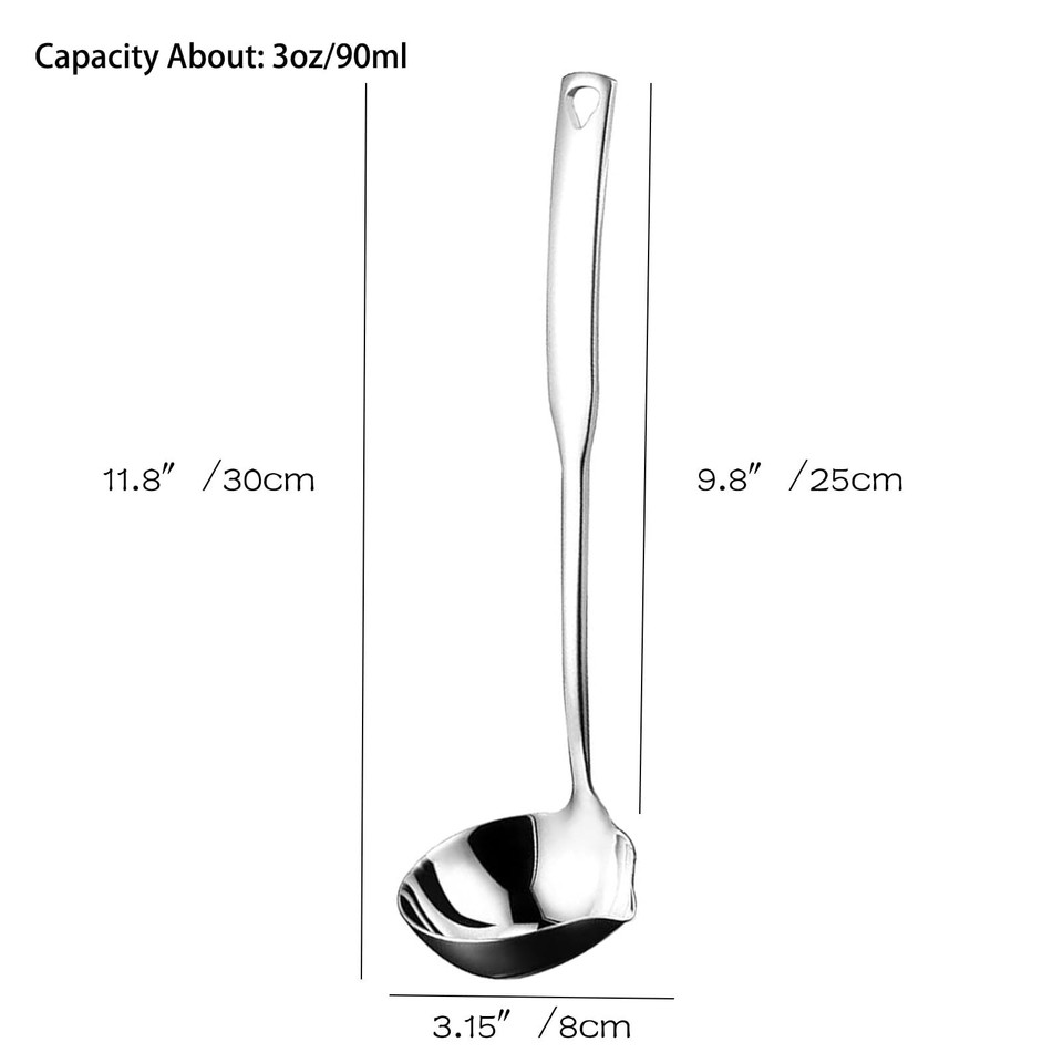 Soup Ladle 304 Stainless Steel Heavy Ladle With Pour Spout For Soups ...