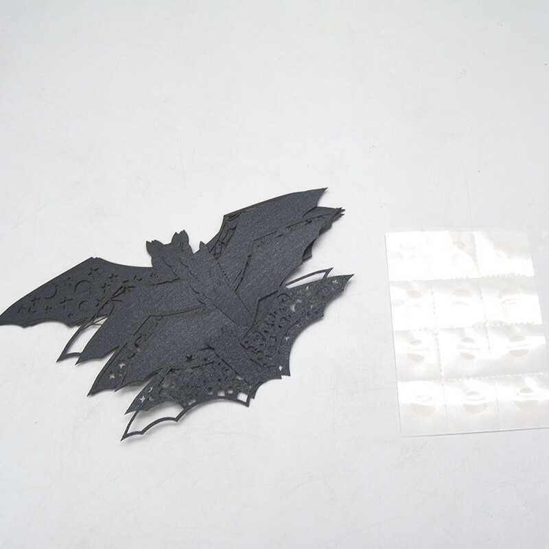 12/24/36Pcs Halloween 3D Hollow Bat Wall Stickers Black Bat Sticker ...