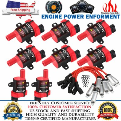 HIGH OUTPUT PERFORMANCE IGNITION COIL PACKS & PLUG WIRES FOR GM LQ4 LQ9 ...
