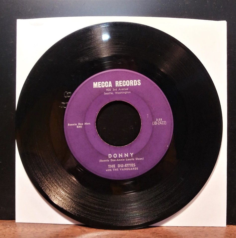 45 rpm NW doowop instro rock THE DU-ETTES & THE VANGUARDS Mecca 1960s ...