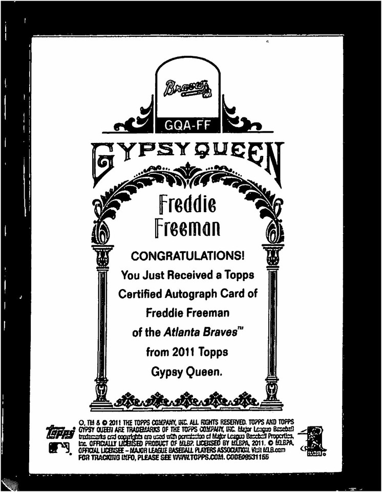 2011 Topps Gypsy Queen Autograph #GQA-FF Freddie Freeman | eBay