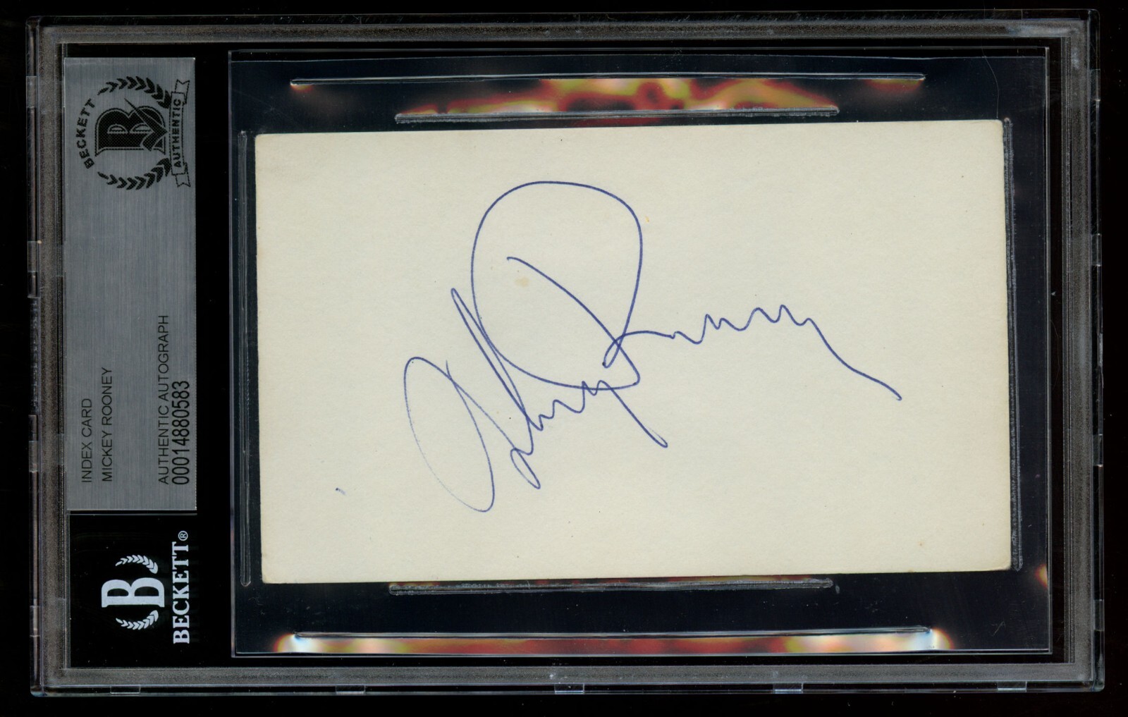 Mickey Rooney d2014 signed autograph 3x5 index card Actor Andy Hardy ...