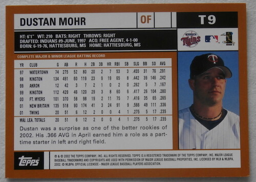 2002 TOPPS TRADED SP "T9 Dustan Mohr" | eBay