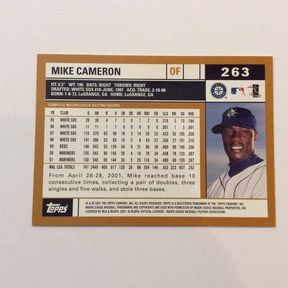 2002 Topps #263 Mike Cameron Seattle Mariners | eBay