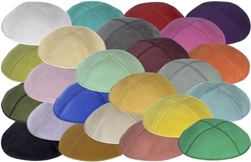 Plain Genuine Suede Kippah with 4 Sections kippot yarmulke kippa yamaka ...