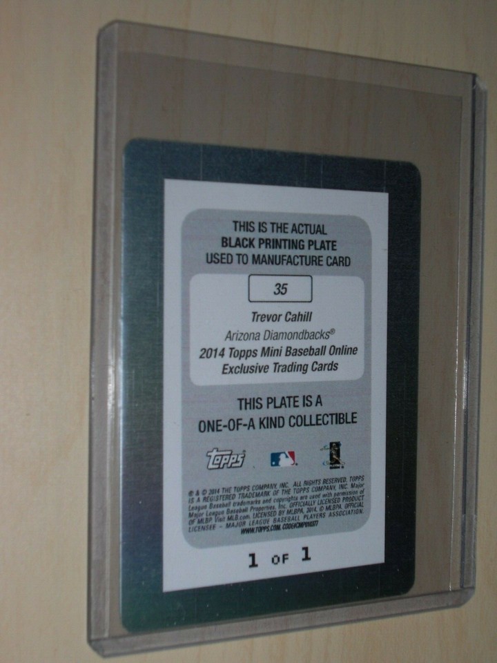 2014 Topps Mini Printing Plates Black #35 Trevor Cahill 1/1 | eBay