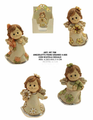 4 Hand-Painted Ceramic Angel Figurines | eBay