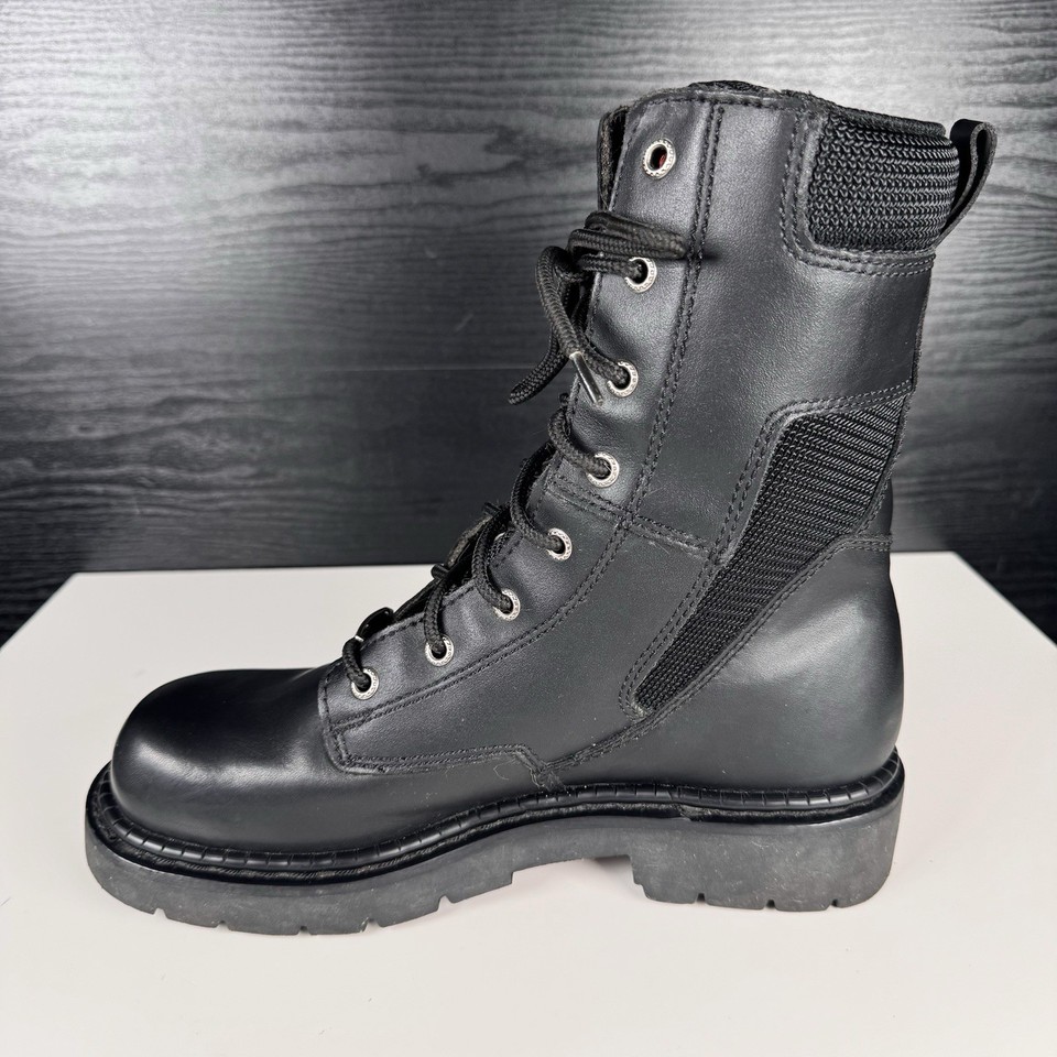 Harley Davidson Motorcycle Boots Zip Lace Up Leather 91542 Size Men's 7 ...