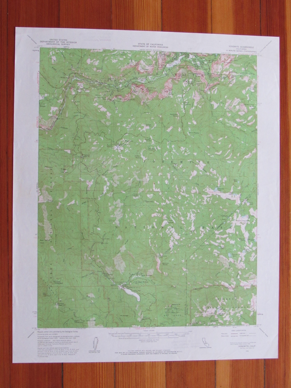 Yosemite California 1961 Original Vintage USGS Topo Map | eBay