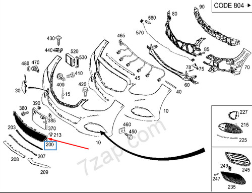 New Genuine MB E Class W212 AMG Front Bumper Lower Center Grill ...