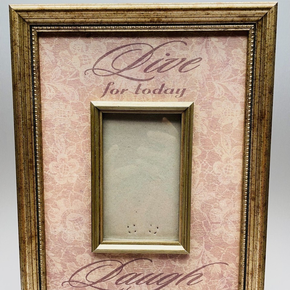 EUC "Live, Love, Laugh" Double Photo Frame, Hanging & Easel-Back, For 3 ...
