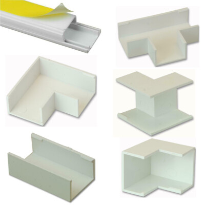 16 25 38 x 16mm Mini Cable Trunking Corners Connectors Angles Bends Tee ...