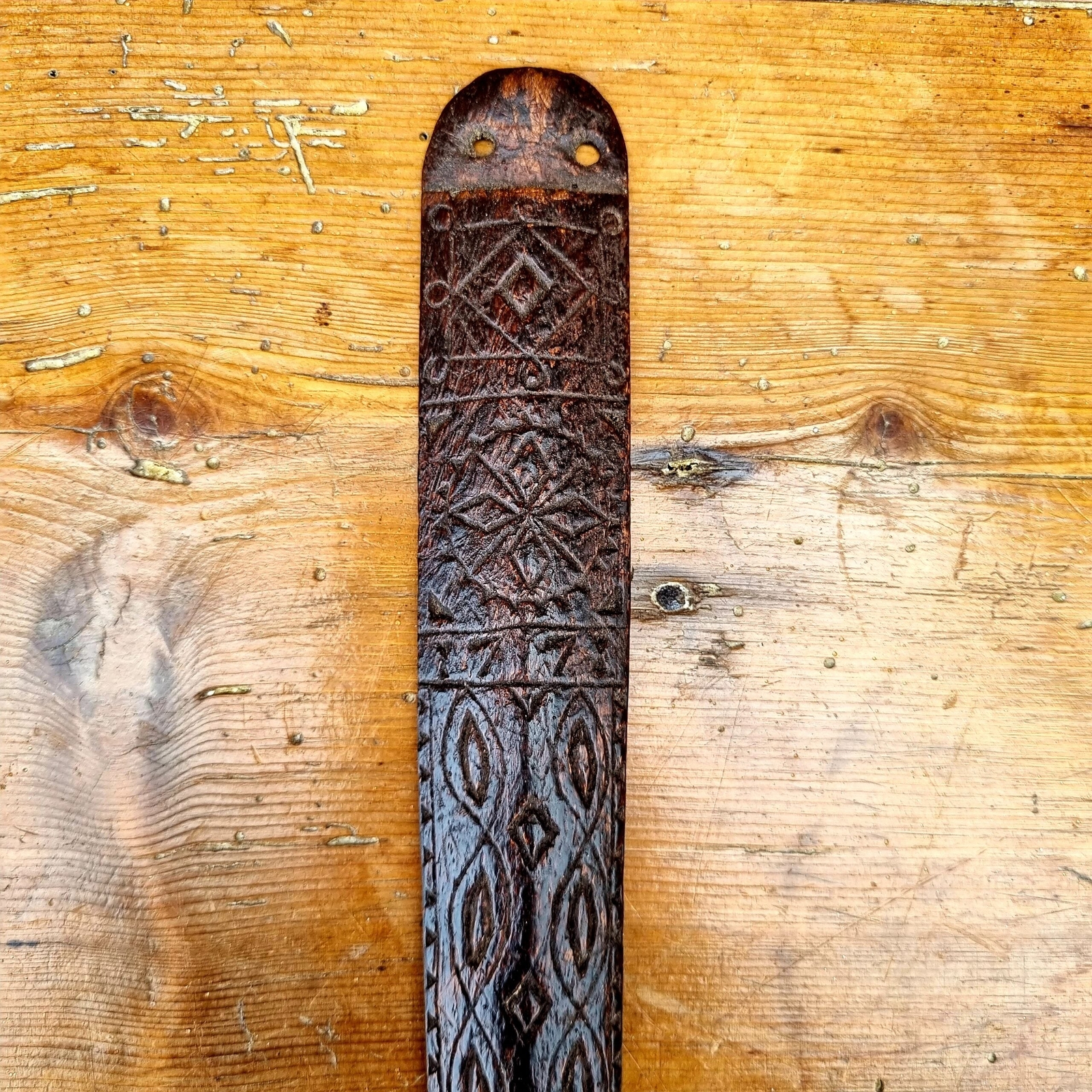 18th Century English Antique Treen Stay Busk Love Token Dated 1771 ...