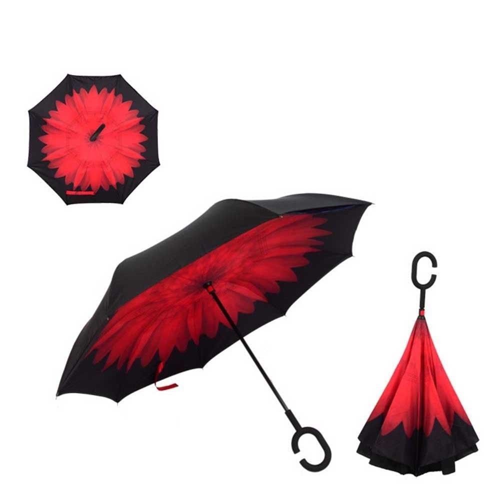 New Double Layer C-Handle Upside Down Waterproof Reverse Umbrella ...