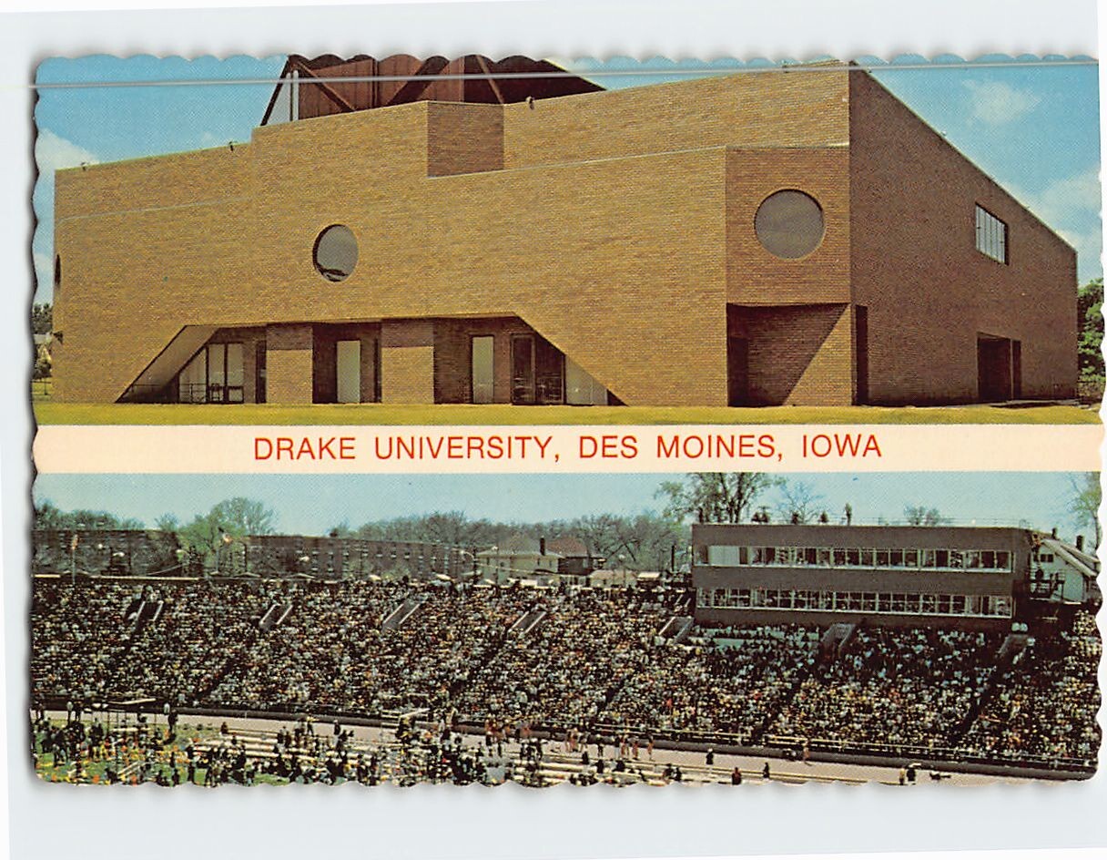Postcard Olmsted Center & Drake Relays Drake University Des Moines Iowa ...