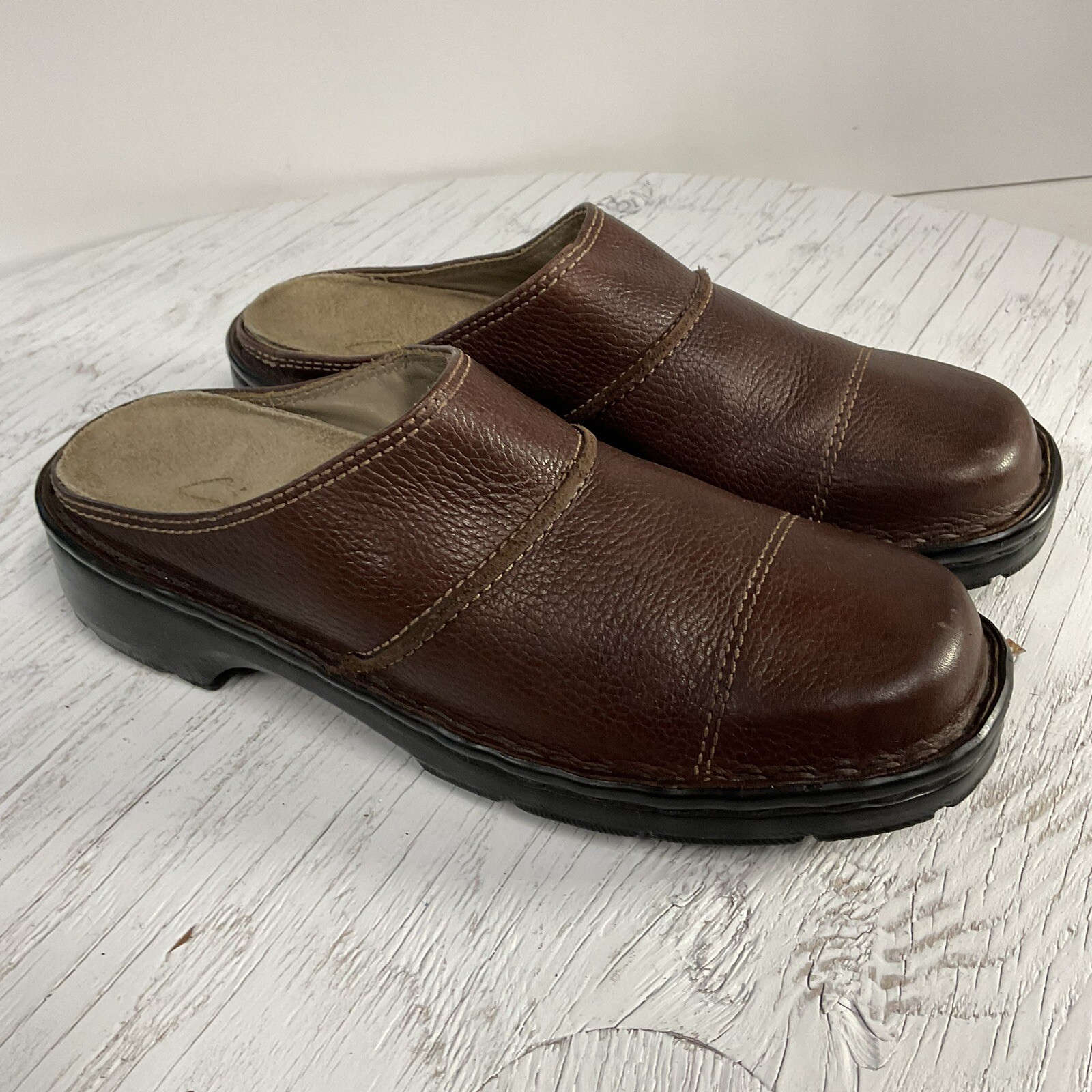Clark Women's Size 7M Brown Leather Mule Clogs 3123-2 GnuFashion | eBay